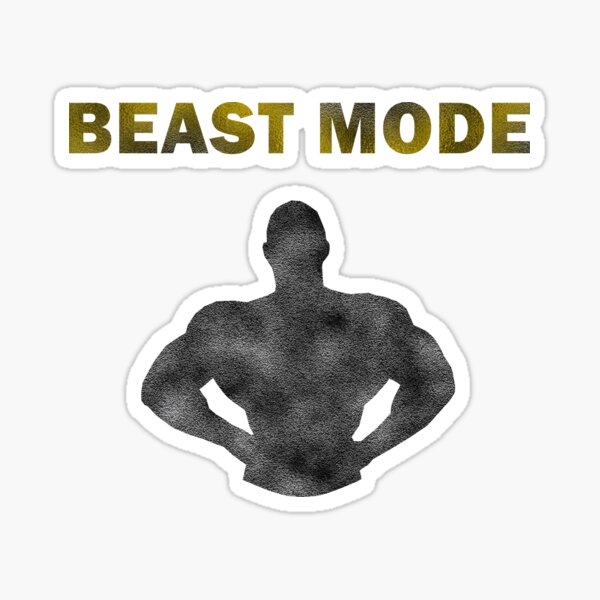 "Beast Mode - GOLD in STONE" Sticker for Sale by DennsDesign | Redbubble