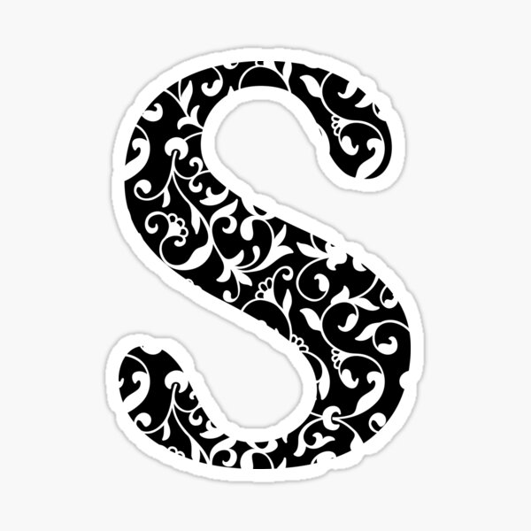 "Letter S Initial Ornament Pattern Monogram Design" Sticker for Sale by ...