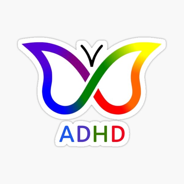 "Butterfly ADHD Symbol" Sticker for Sale by Helpfulness Designs | Redbubble
