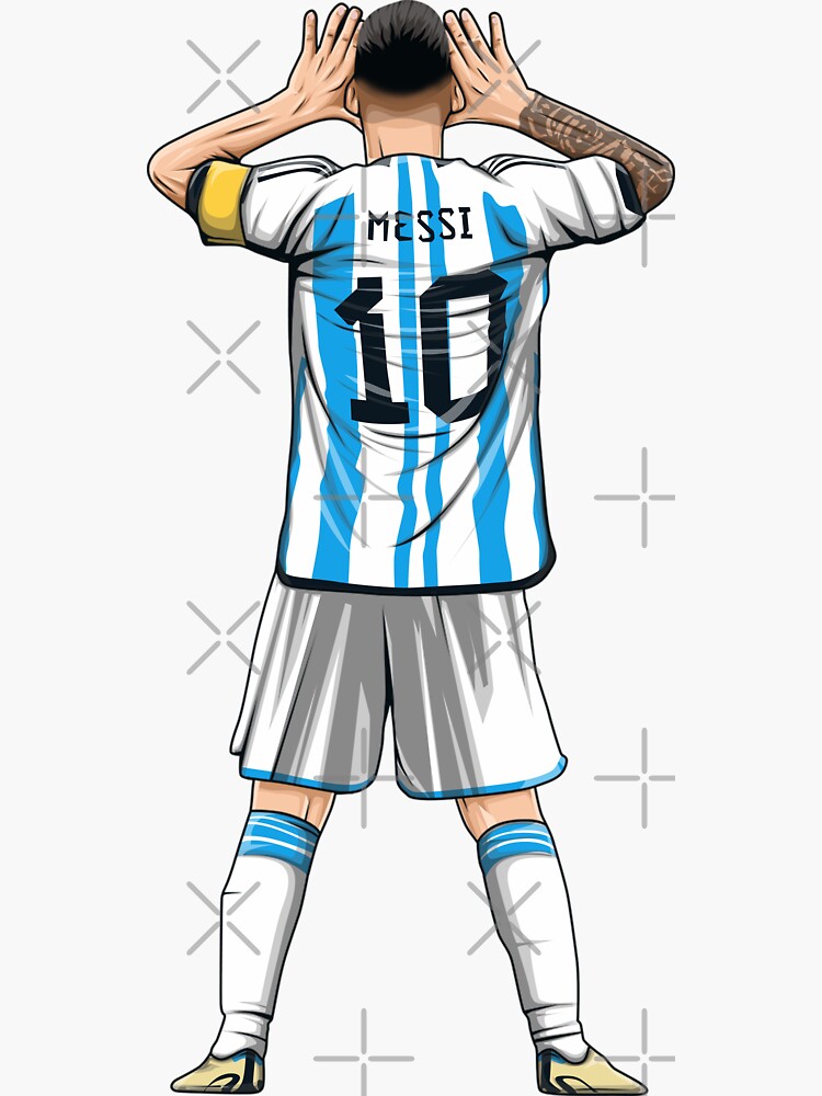 "Lionel Messi's celebration on Argentina Team" Sticker for Sale by ...