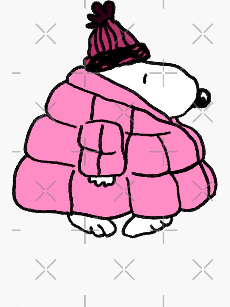 "Puffer Coat Snoopa Dog" Sticker for Sale by Olivia Tsang | Redbubble