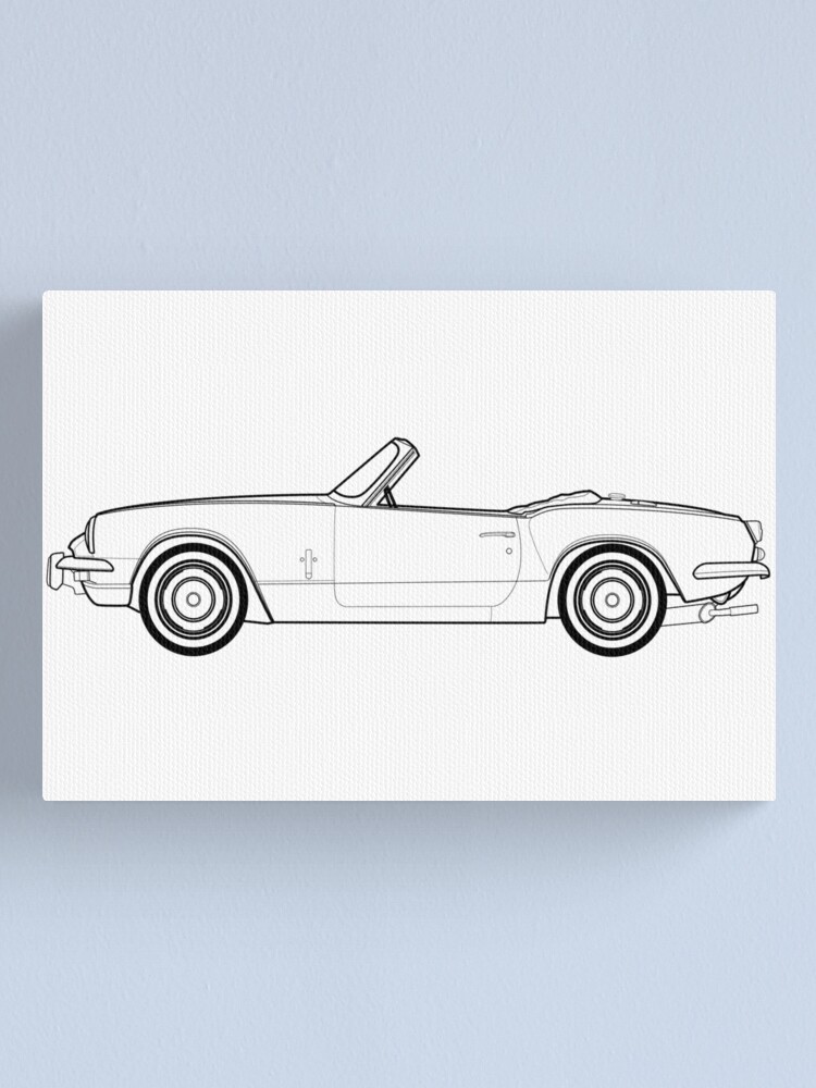 "Triumph Spitfire mk3 Classic Car Outline Drawing" Canvas Print by ...