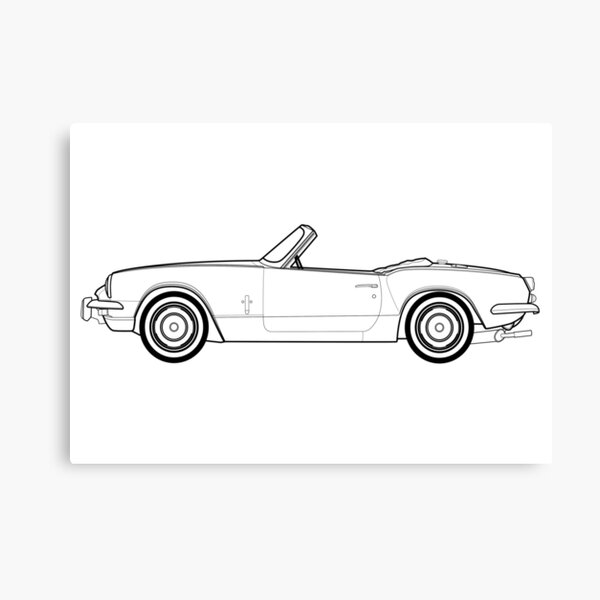 "Triumph Spitfire mk3 Classic Car Outline Drawing" Canvas Print by ...