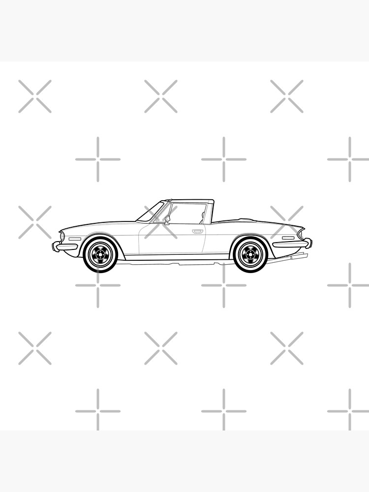 "Triumph Stag Classic Car Outline Artwork" Floor Pillow for Sale by ...