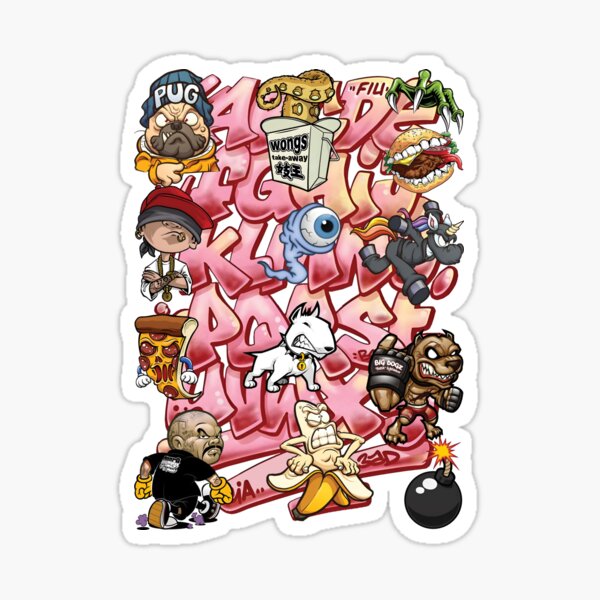"ABC Graffiti Cartoon" Sticker for Sale by Everpop | Redbubble