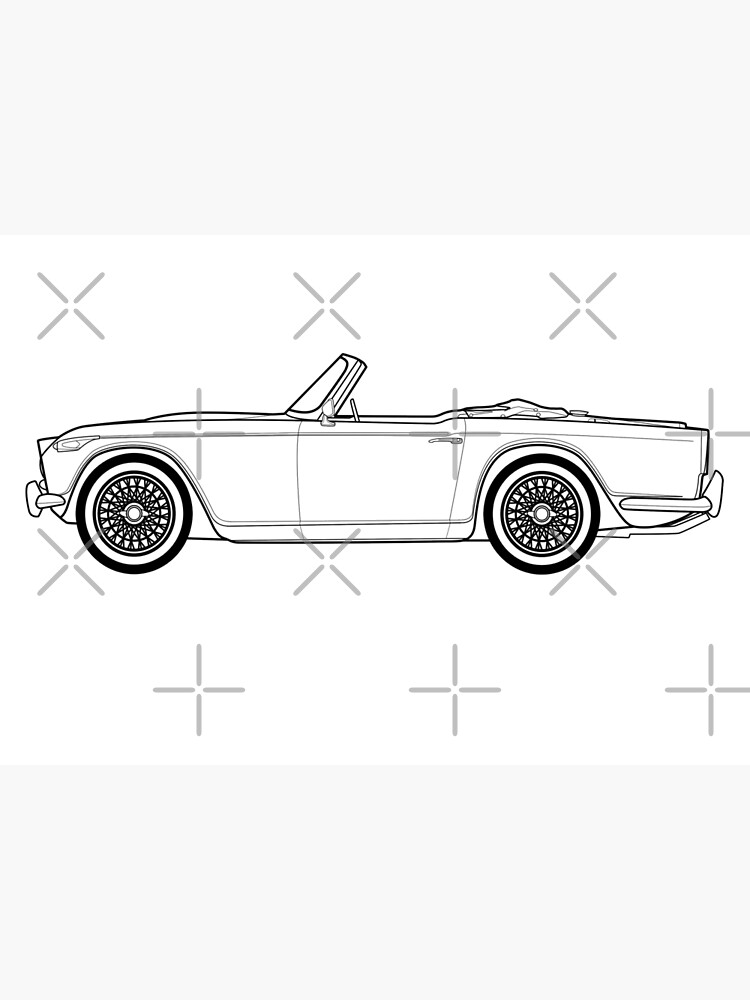 "Triumph TR4A Classic Car Outline Artwork" Poster by RJWautographics ...