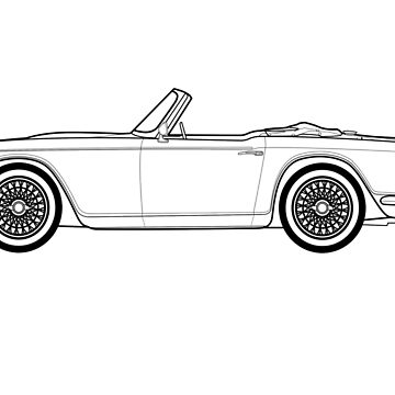 "Triumph TR4A Classic Car Outline Artwork" Essential T-Shirt for Sale ...