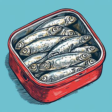 "Tinned Fish Illustration" Sticker for Sale by Katherine Keenan | Redbubble