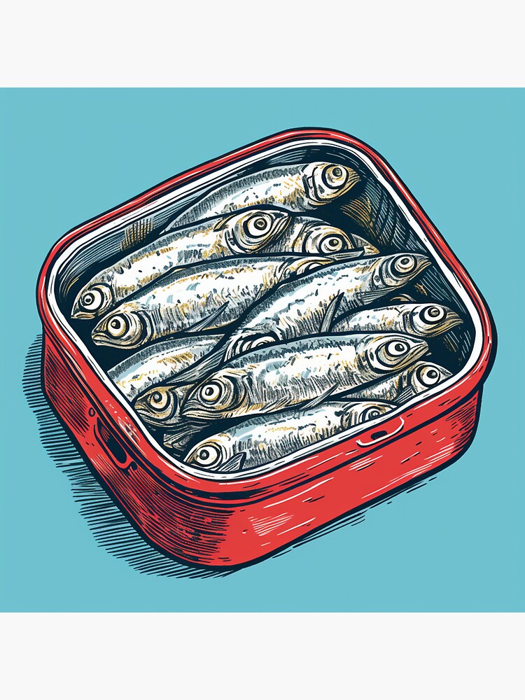 "Tinned Fish Illustration" Sticker for Sale by Katherine Keenan | Redbubble