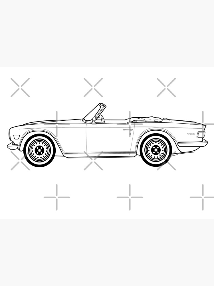 "Triumph TR6 Classic Car Outline Artwork " Art Print for Sale by ...