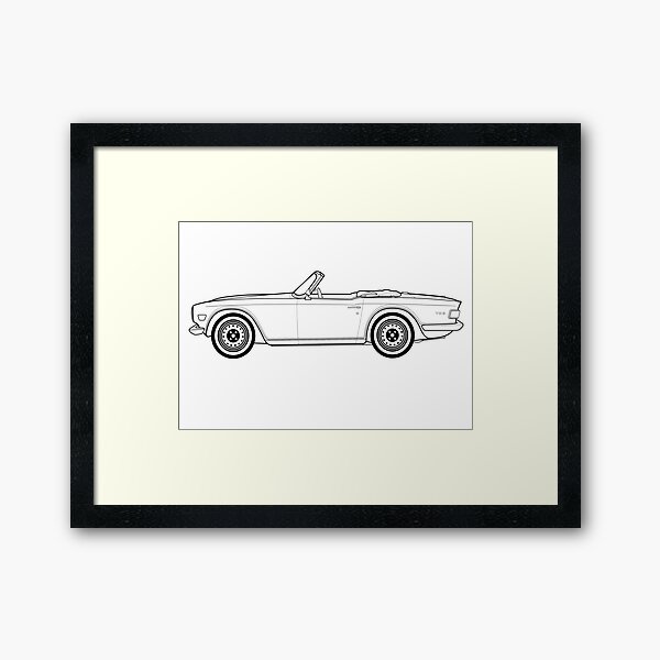 "Triumph TR6 Classic Car Outline Artwork " Framed Art Print for Sale by ...