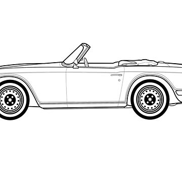 "Triumph TR6 Classic Car Outline Artwork " Journal for Sale by ...
