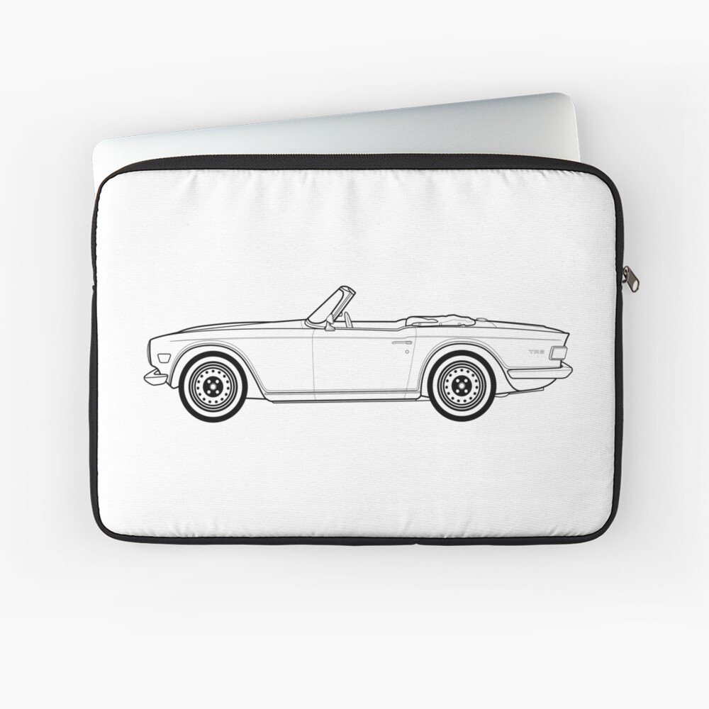 "Triumph TR6 Classic Car Outline Artwork " Laptop Sleeve by ...