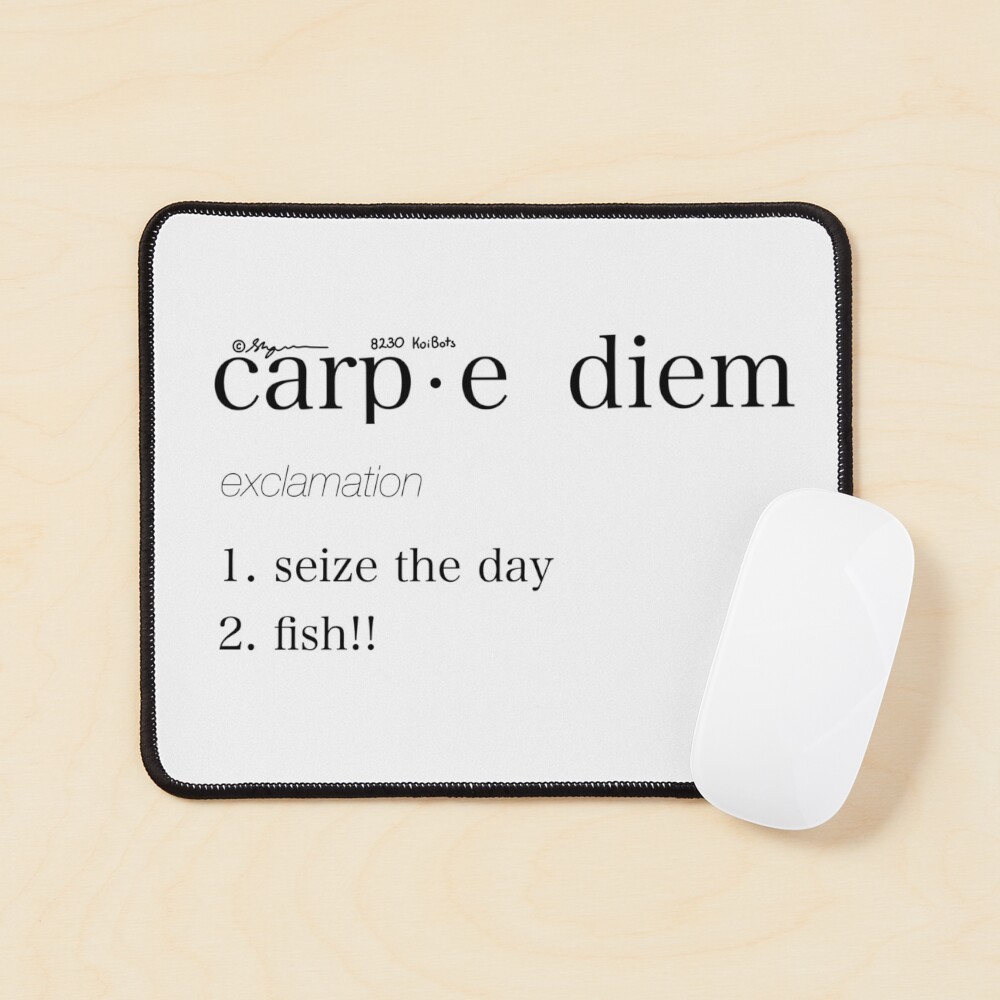 ""Carp-e Diem" Definition Pun" Sticker for Sale by KoiBots | Redbubble