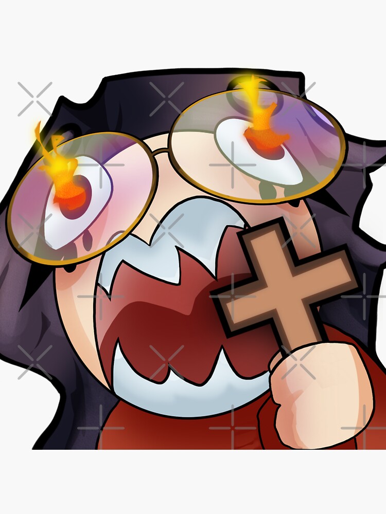 "crucifix satanic fire emote" Sticker for Sale by ComfyJoke | Redbubble