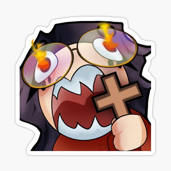 "crucifix satanic fire emote" Sticker for Sale by ComfyJoke | Redbubble