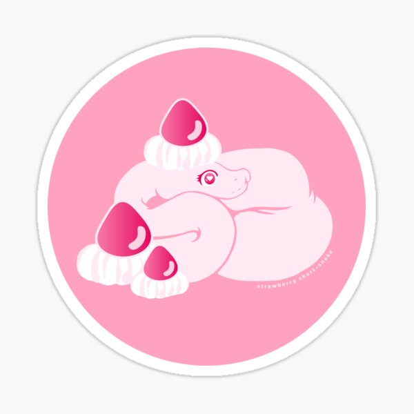 "Snake Pink Strawberry Heart Cute Kawaii" Sticker for Sale by ...