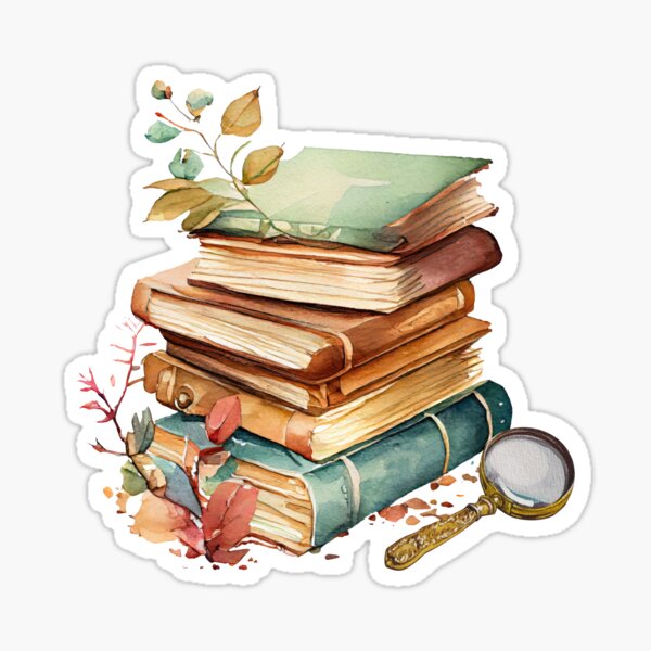 "Vintage Books Sticker" Sticker for Sale by OnlyStickery | Redbubble
