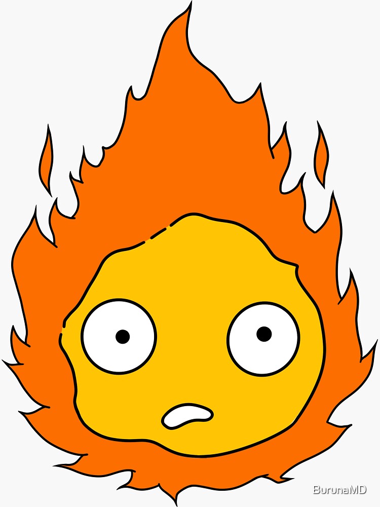 "Calcifer" Sticker for Sale by BurunaMD | Redbubble