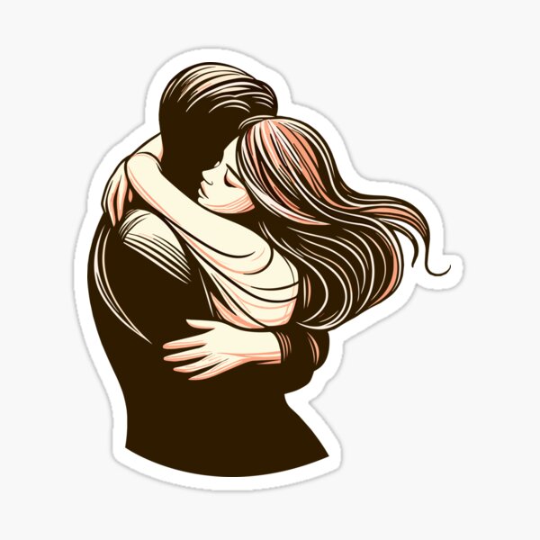 "LOVERS HUG" Sticker for Sale by CC-Samo | Redbubble