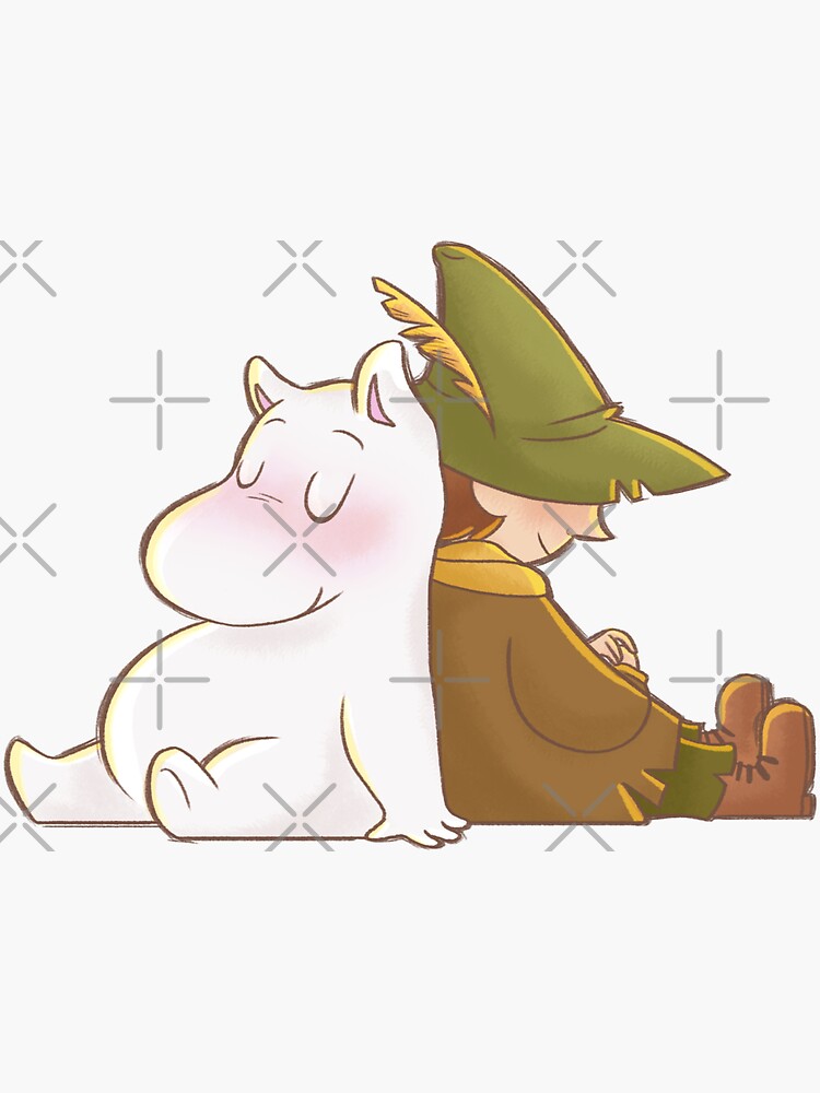 "Moomin and Snufkin" Sticker for Sale by JellyLaSticker | Redbubble