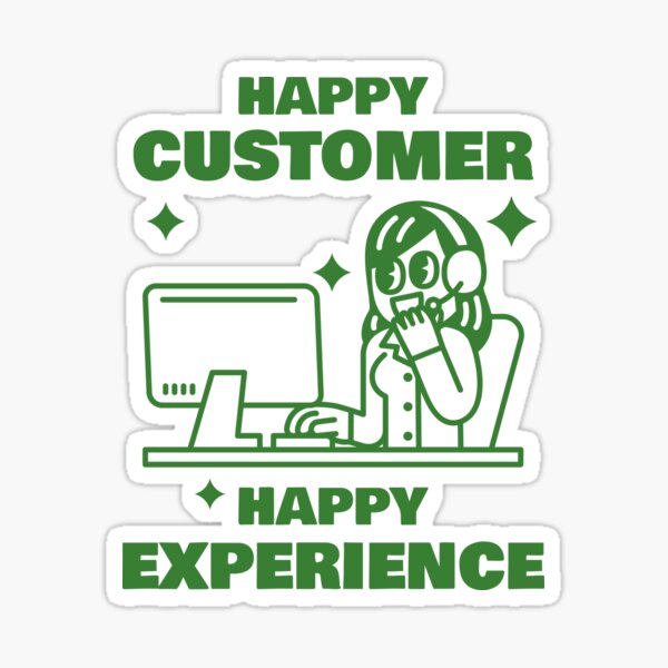 "Call center retro character with funny quote." Sticker for Sale by ...