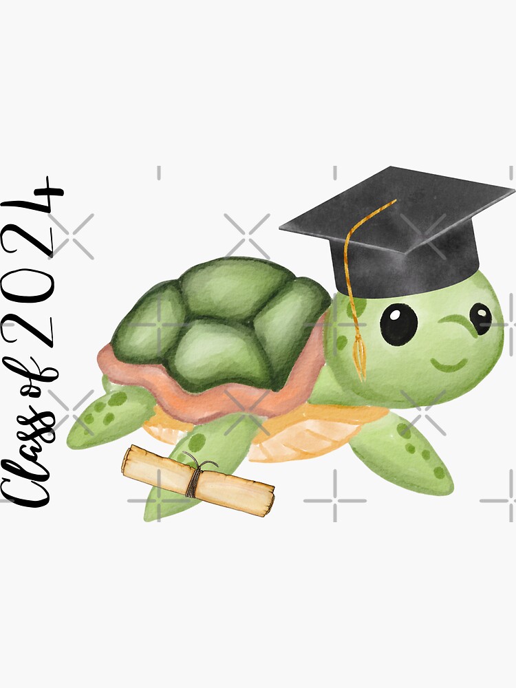 "Class of 2024| Graduation Sea Turtle with Grad Cap and Diploma ...