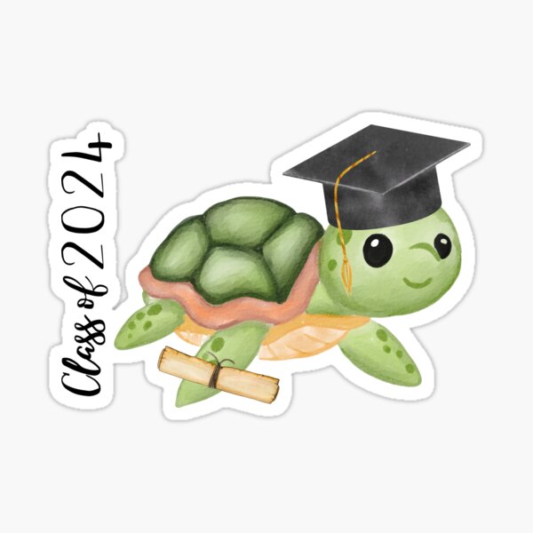 "Class of 2024| Graduation Sea Turtle with Grad Cap and Diploma ...