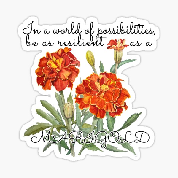 "Watercolor Marigold. “In a world of possibilities, be as resilient as ...