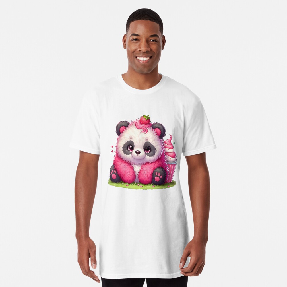 "Cute Little Panda with Strawberry" Sticker for Sale by Delidream ...