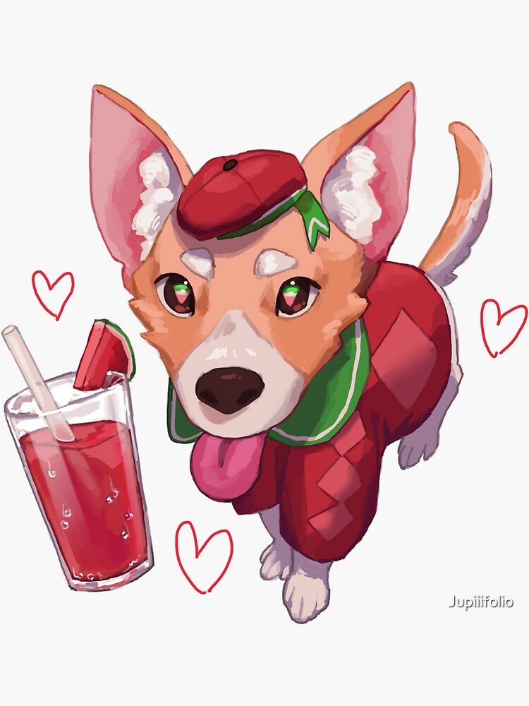 "Watermelon Doggo" Sticker for Sale by Jupiiifolio | Redbubble
