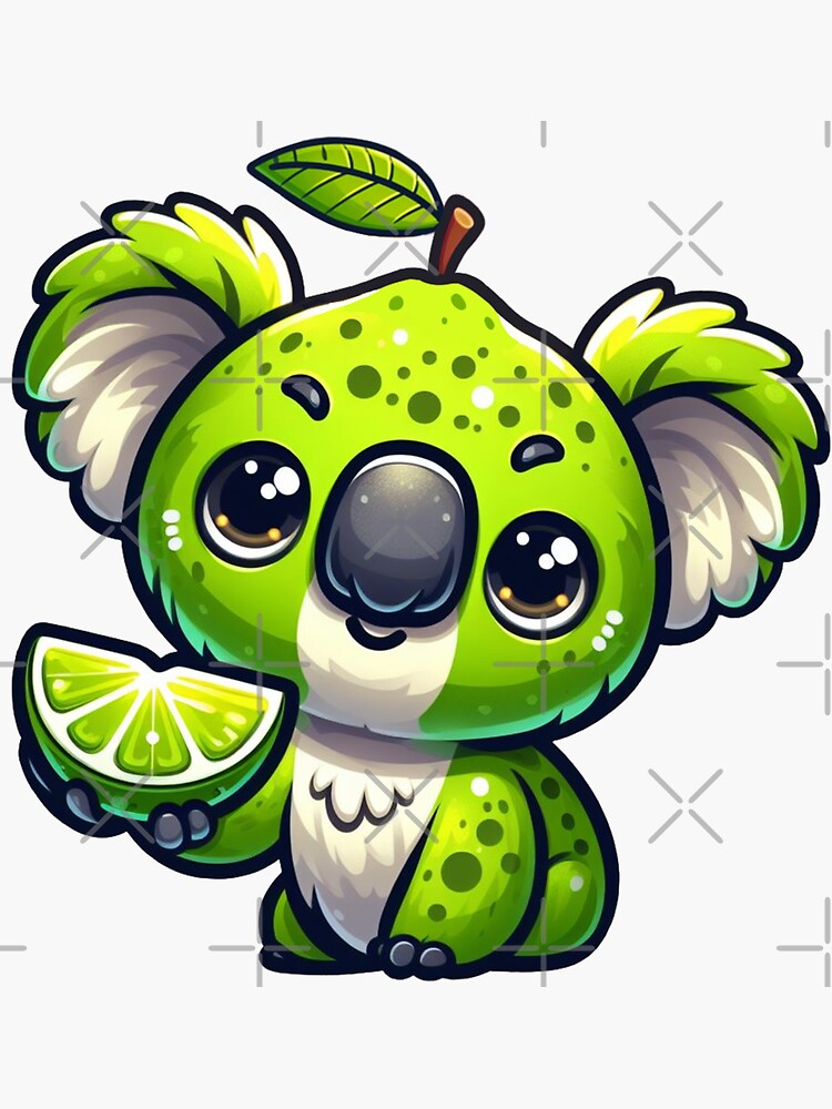 "Cute Koala with Lime" Sticker for Sale by Delidream | Redbubble
