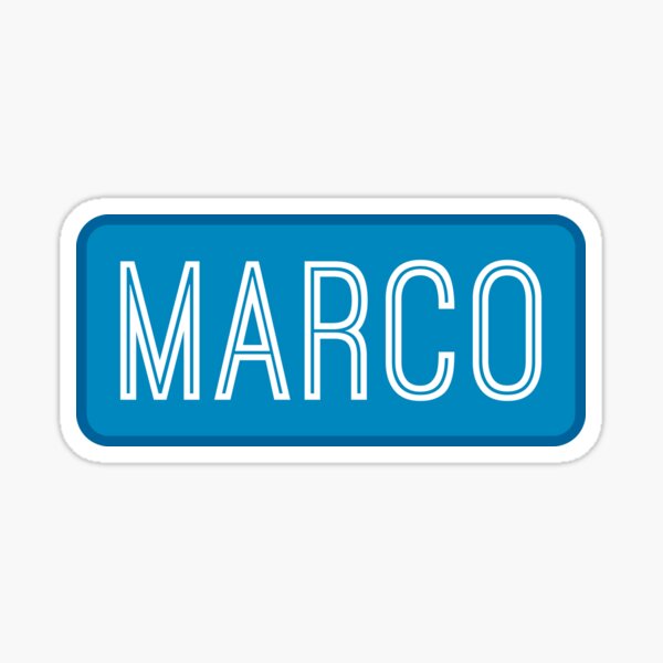 "Marco Name" Sticker for Sale by jeallan | Redbubble