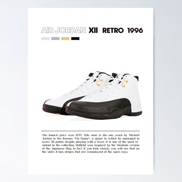 "Air Jordan XII Retro 1996 poster" Poster by paulrommer | Redbubble