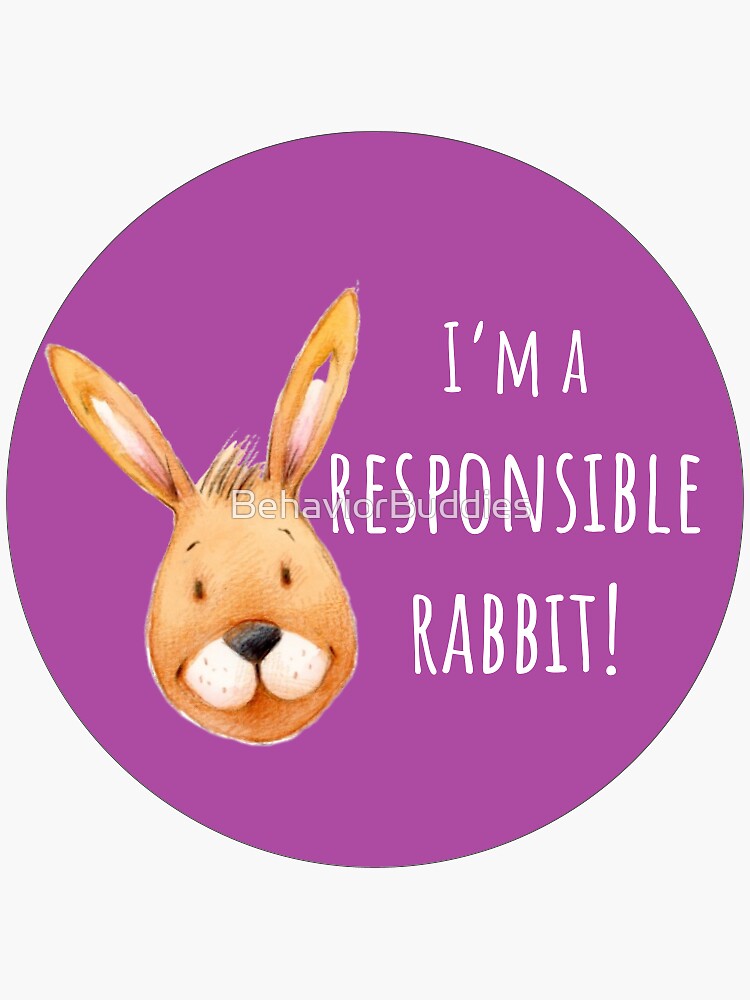 "Responsible Rabbit | Behavior Buddies" Sticker for Sale by ...