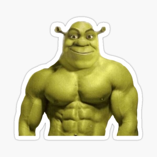 "buff shrek" Sticker for Sale by FunkisDesignes | Redbubble