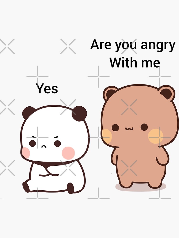 "Why BuBu Panda is angry with DuDu Bear?" Sticker for Sale by Pandety ...
