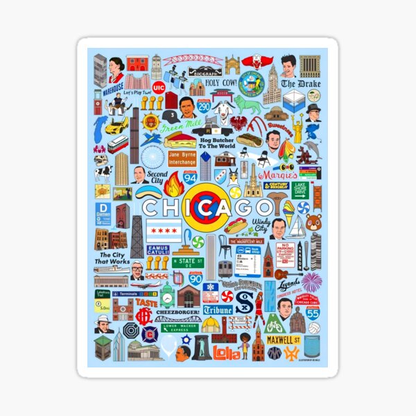 "Chicago Iconic Landmarks Signs & Symbols & People Places & Things ...