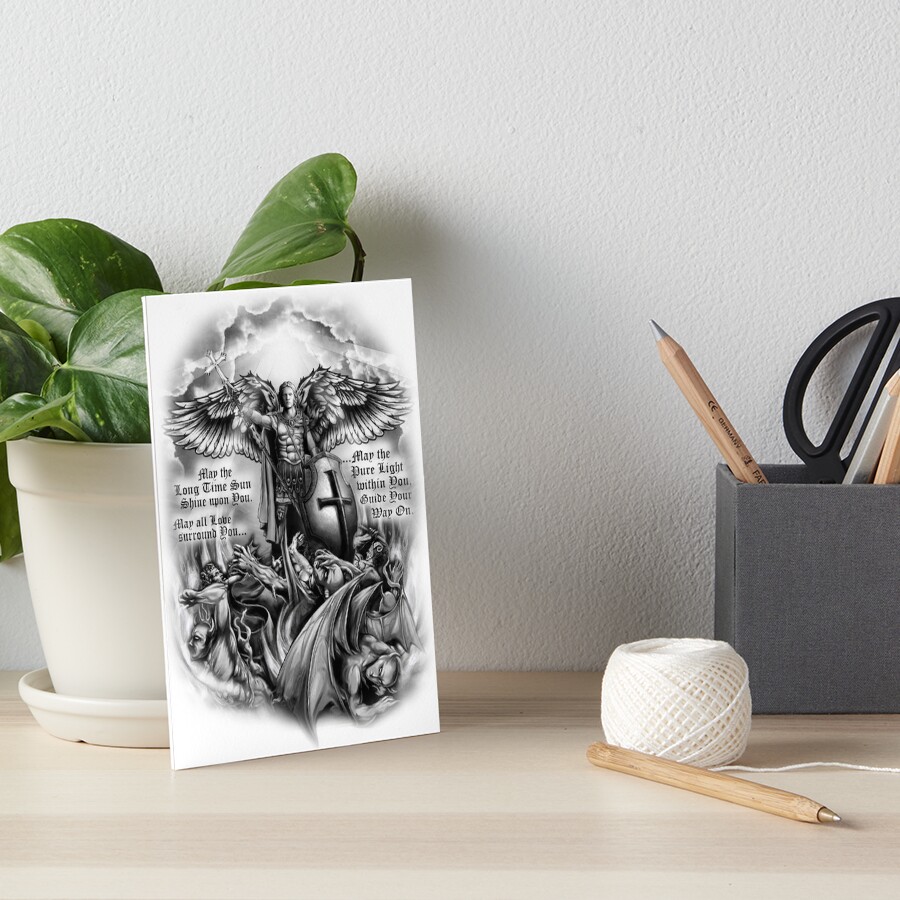 "Saint Michael defeating Satan" Poster for Sale by AquiliFilius | Redbubble