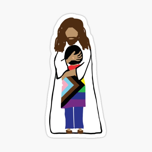 "Jesus loves the LGBTQ community. " Sticker for Sale by saint-shores | Redbubble