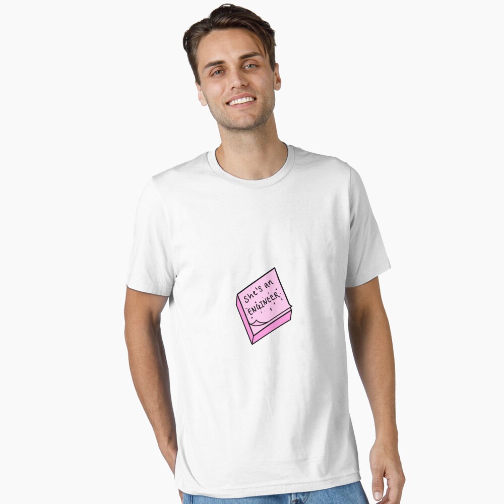 "She’s an engineer pink post-it sticker" Sticker for Sale by harriiiboo ...