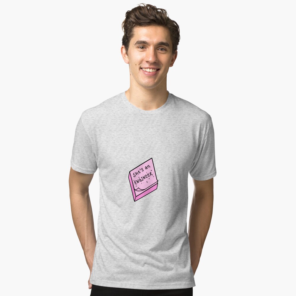 "She’s an engineer pink post-it sticker" Sticker for Sale by harriiiboo ...