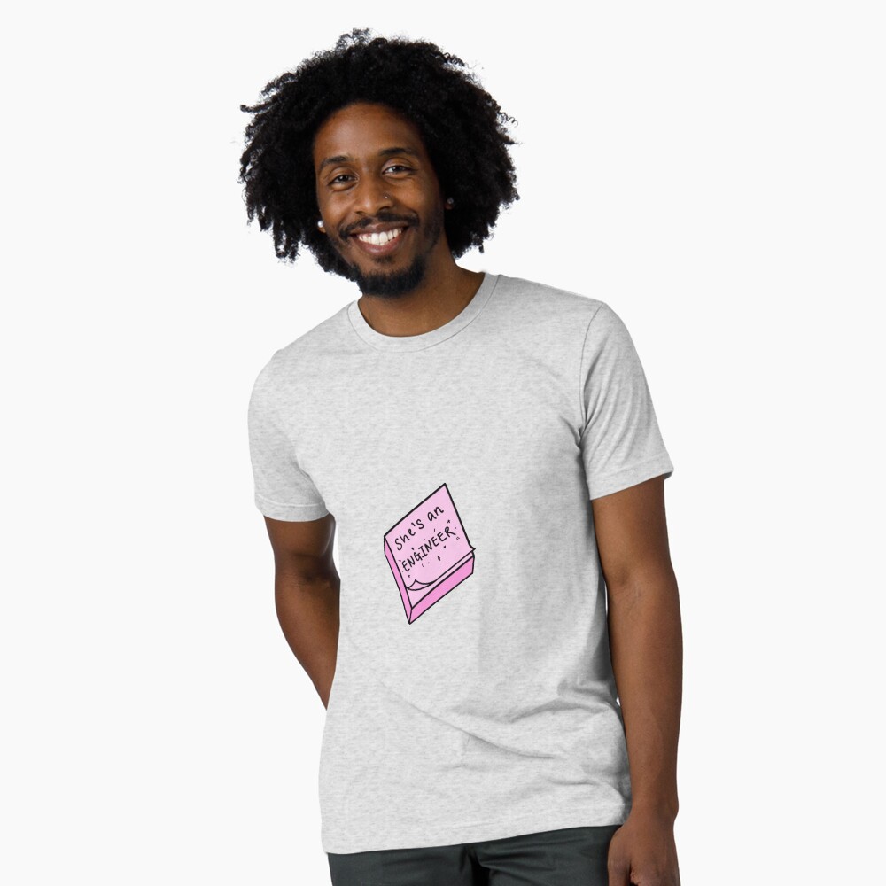 "She’s an engineer pink post-it sticker" Sticker for Sale by harriiiboo ...