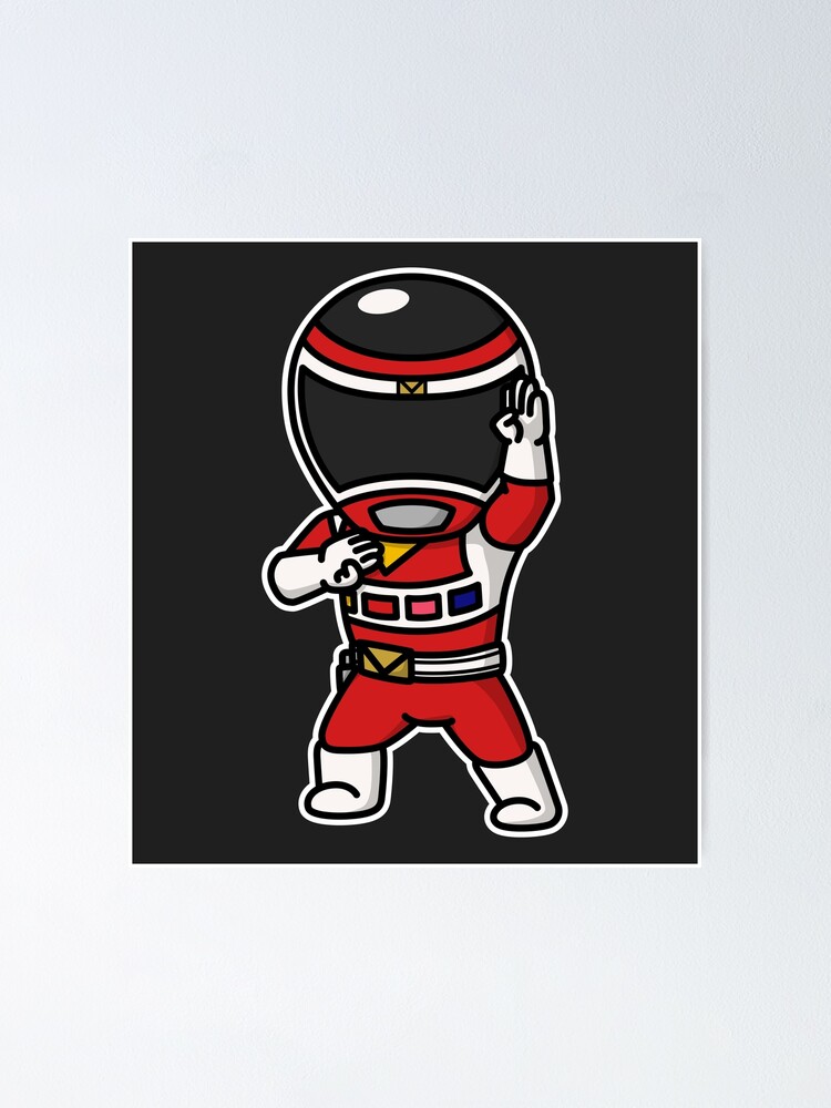 "MegaRed Denji Sentai Megaranger Chibi Style Kawaii" Poster for Sale by ...