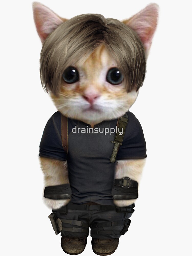 "Leon Kennedy Kitty" Sticker for Sale by drainsupply | Redbubble