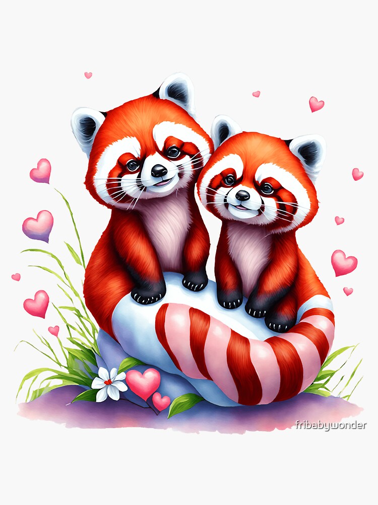 "It's love - Cartoon Red Panda bear! " Sticker for Sale by ...