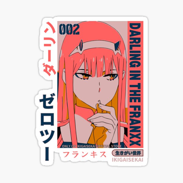 "Silent and Serious Gaze - Zero Two" Sticker for Sale by IKIGAISEKAI ...