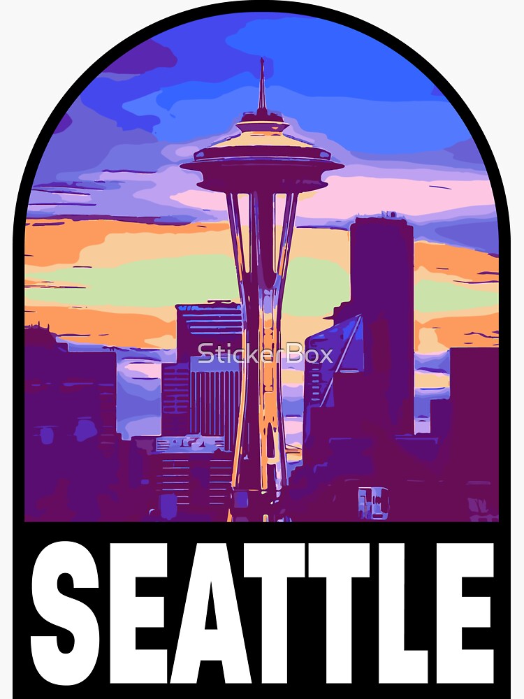 "SEATTLE - Space Needle Dome-Aufkleber" Sticker von StickerBox | Redbubble