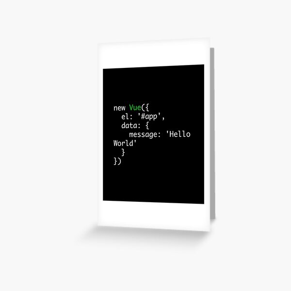 "VueJS Vue.js JavaScript Framework" Greeting Card by vladocar | Redbubble