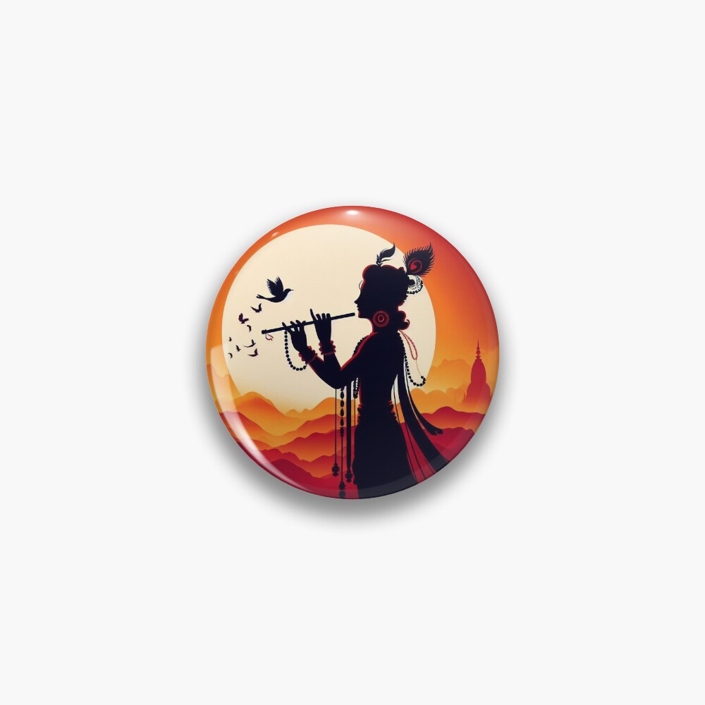 "Lord Krishna Playing Flute" Sticker for Sale by Kartik-Sabre | Redbubble